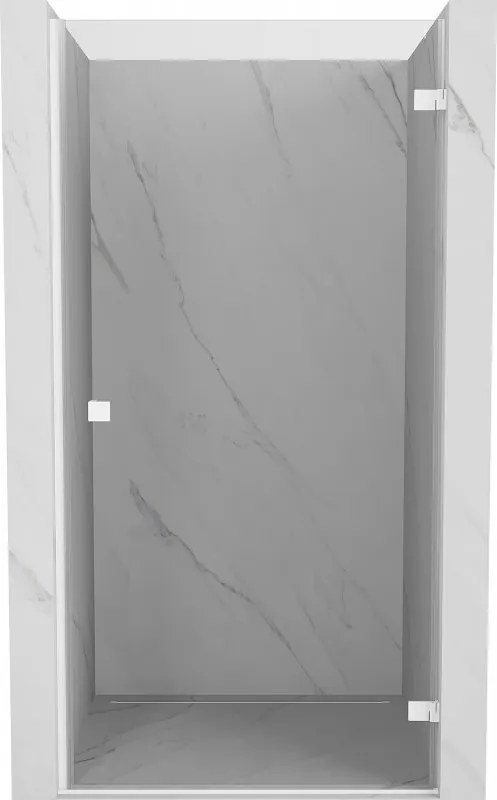 Mexen, Mexen Lunar-B pravé otočné sprchové dveře 85 cm, transparentní, bílé - 832-085-000-20-00-P