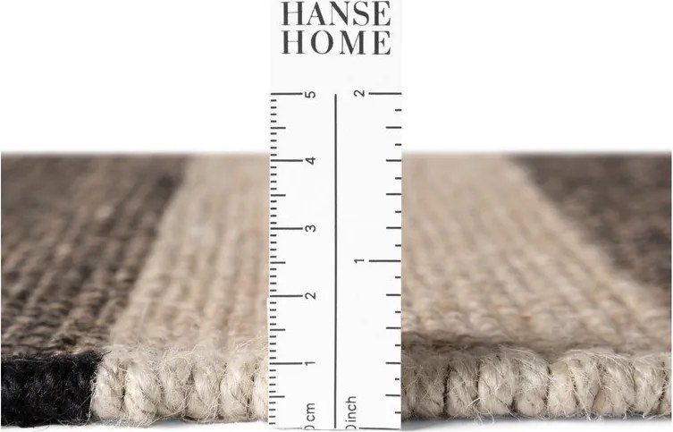 Černý/krémový oboustranný/ručně tkaný jutový běhoun 80x300 cm Playa – Hanse Home