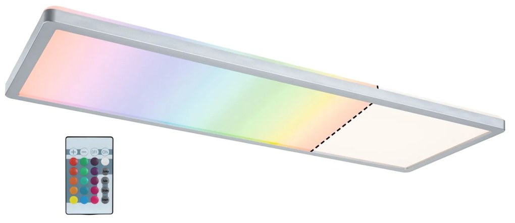 Paulmann 71020 Atria Shine, matně chromové stropní svítidlo s korónou RGBW, 20W LED 4000K, 58x20cm, dálkové ovládání