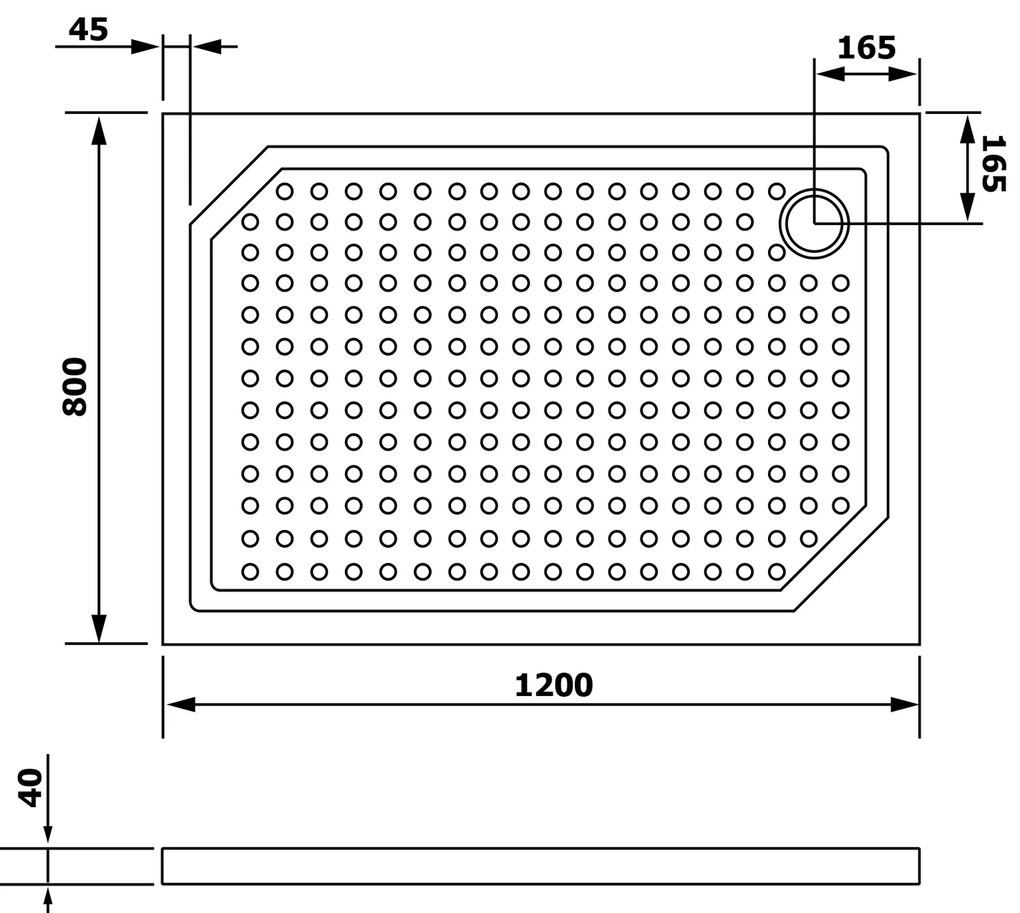 GELCO - SARA sprchová vanička z litého mramoru, obdélník 120x80x4cm, GS12080