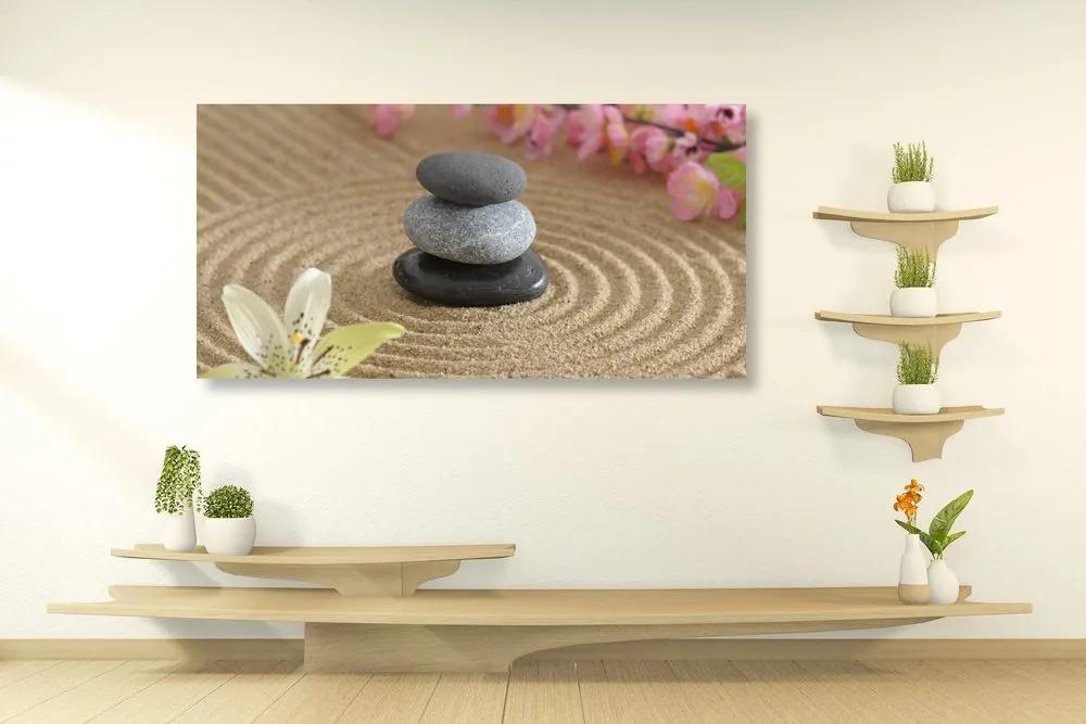 Obraz Zen kameny v písku Varianta: 100x50