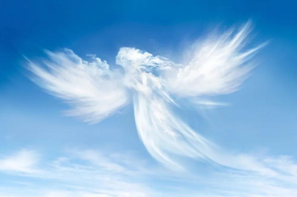 Samolepící tapeta podoba anděla v oblacích - 375x250 cm