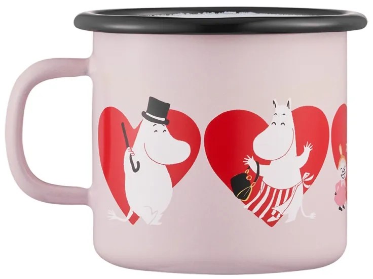 Hrnek Moomin Heart 0,25l, smalt / růžový