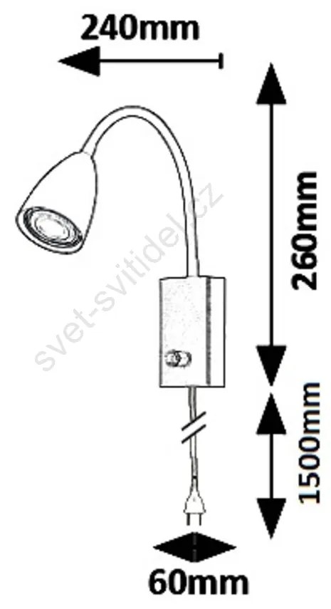 Rabalux Rabalux 6719 - Nástěnné bodové svítidlo MIKA 1xGU10/25W/230V RL6719