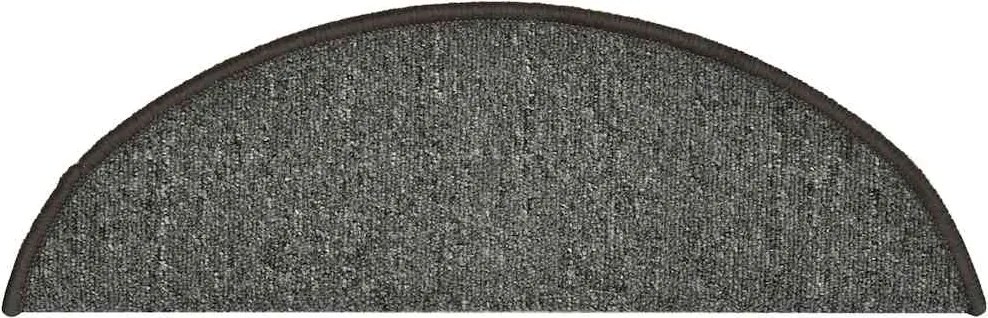 Schodové rohože 30 ks 56 x 17 x 3 cm tmavě šedé, půlkulaté 3365745