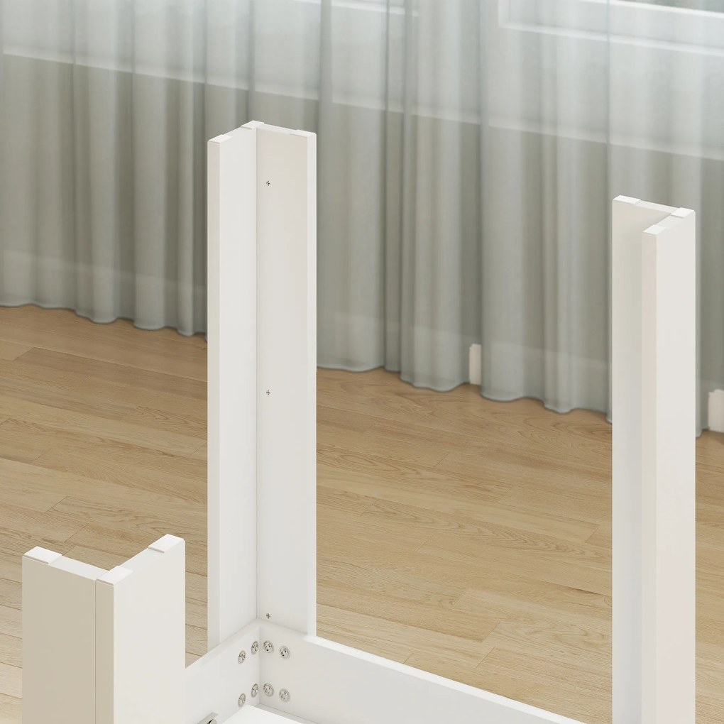 HOMCOM Rozkládací jídelní stůl, 140/180 x 80 cm, kuchyňský stůl pro 6-8 osob, do kuchyně, jídelny, bílý