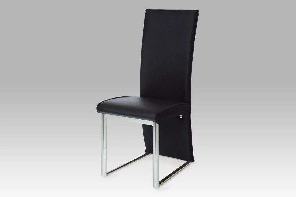 Jídelní židle chrom / koženka černá