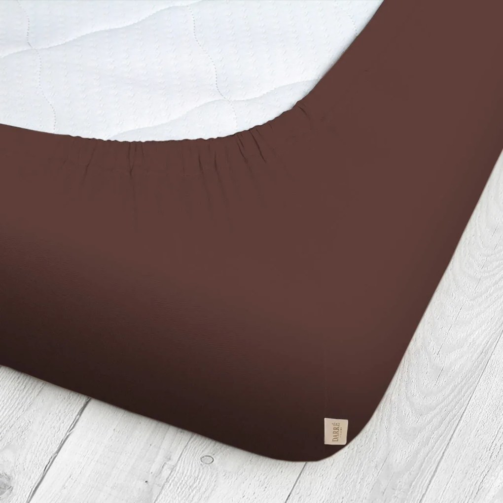 Jersey prostěradlo středně hnědé na výšku matrace do 20 cm Velikost: 180 x 200