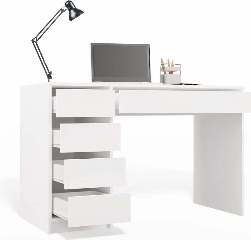 Psací stůl Arto 120 cm bílý levý