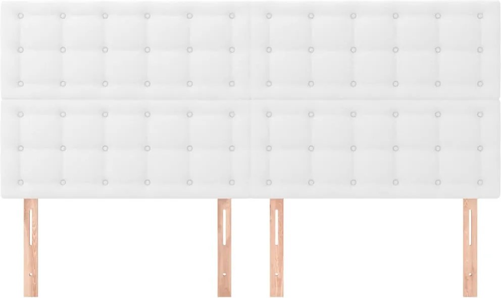 Čelo postele bílé 200 x 5 x 118/128 cm umělá kůže 3116441