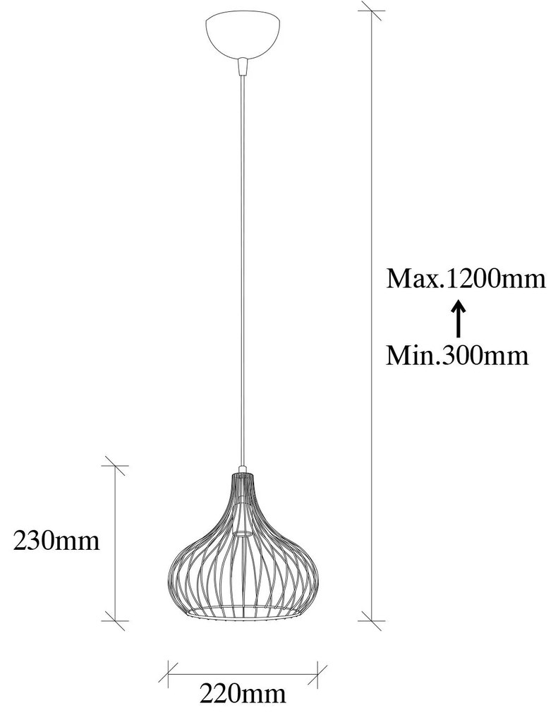 Závěsný lustr Teldamla II černý