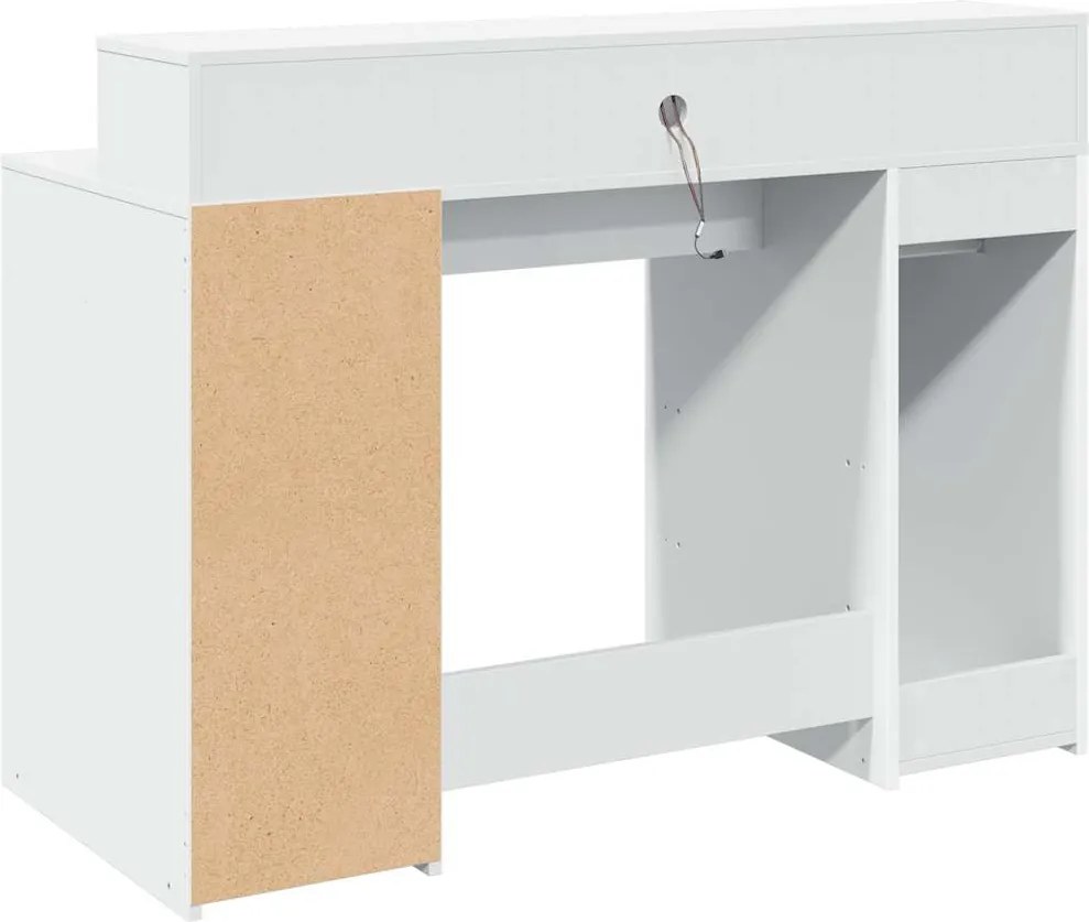 Psací stůl s LED světly bílý 120 x 55 x 91 cm kompozitní dřevo 3309411