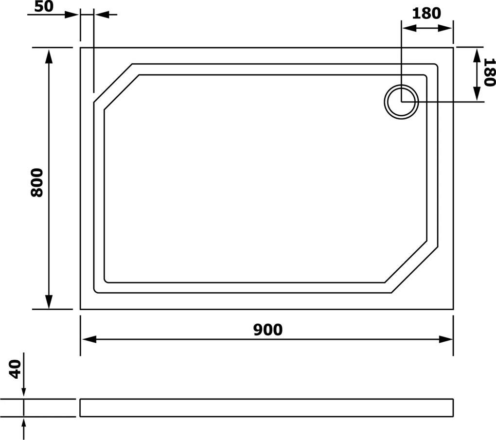 Gelco SARA 80 x 90 cm HS8090 sprchová vanička litý mramor