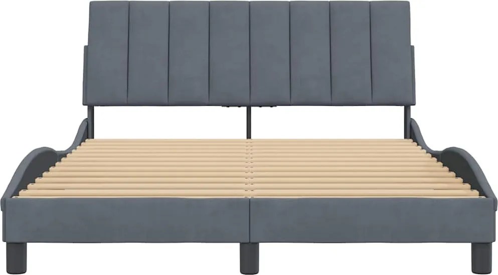 Rám postele bez matrace Hanko tmavě šedá 140 x 200 cm samet 3207850