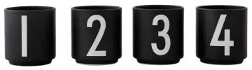 Espresso Cups, set 4 černá Design Letters
