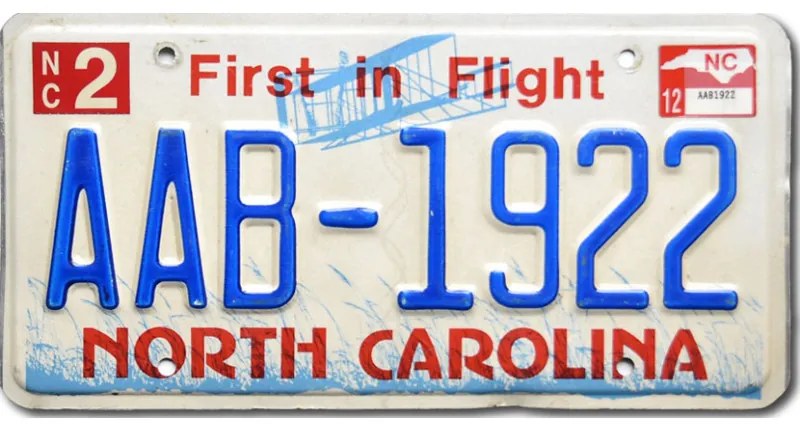 Americká SPZ North Carolina First in Flight