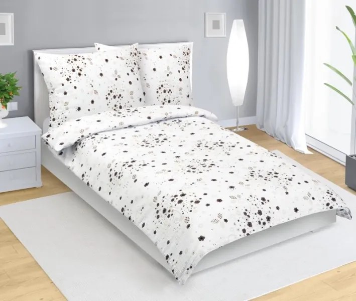Bellatex Povlečení krepové Kytička hnědá rozměr 140x200, 70x90 cm