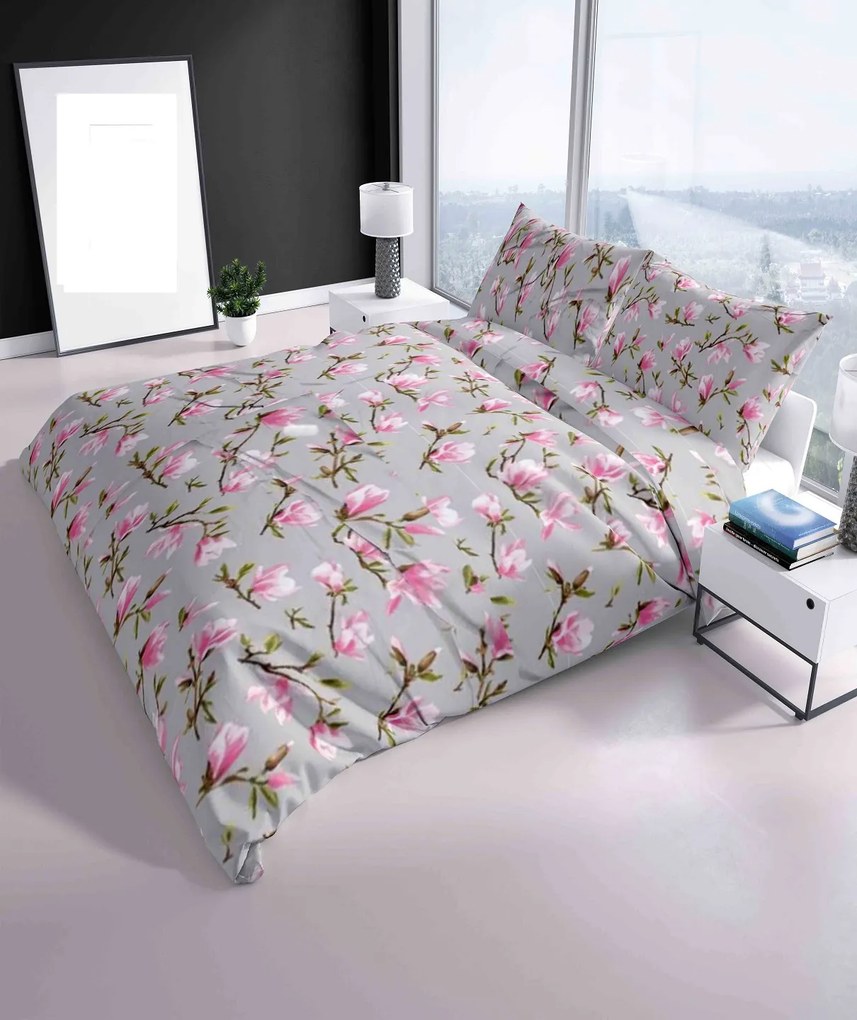 Povlečení bavlněné Magnolia TiaHome - 1x Polštář 90x70cm, 1x Přikrývka 140x200cm
