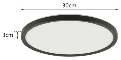 Brilagi - LED Koupelnové svítidlo ULTRA SLIM LED/18W/230V pr. 30 cm černá IP54