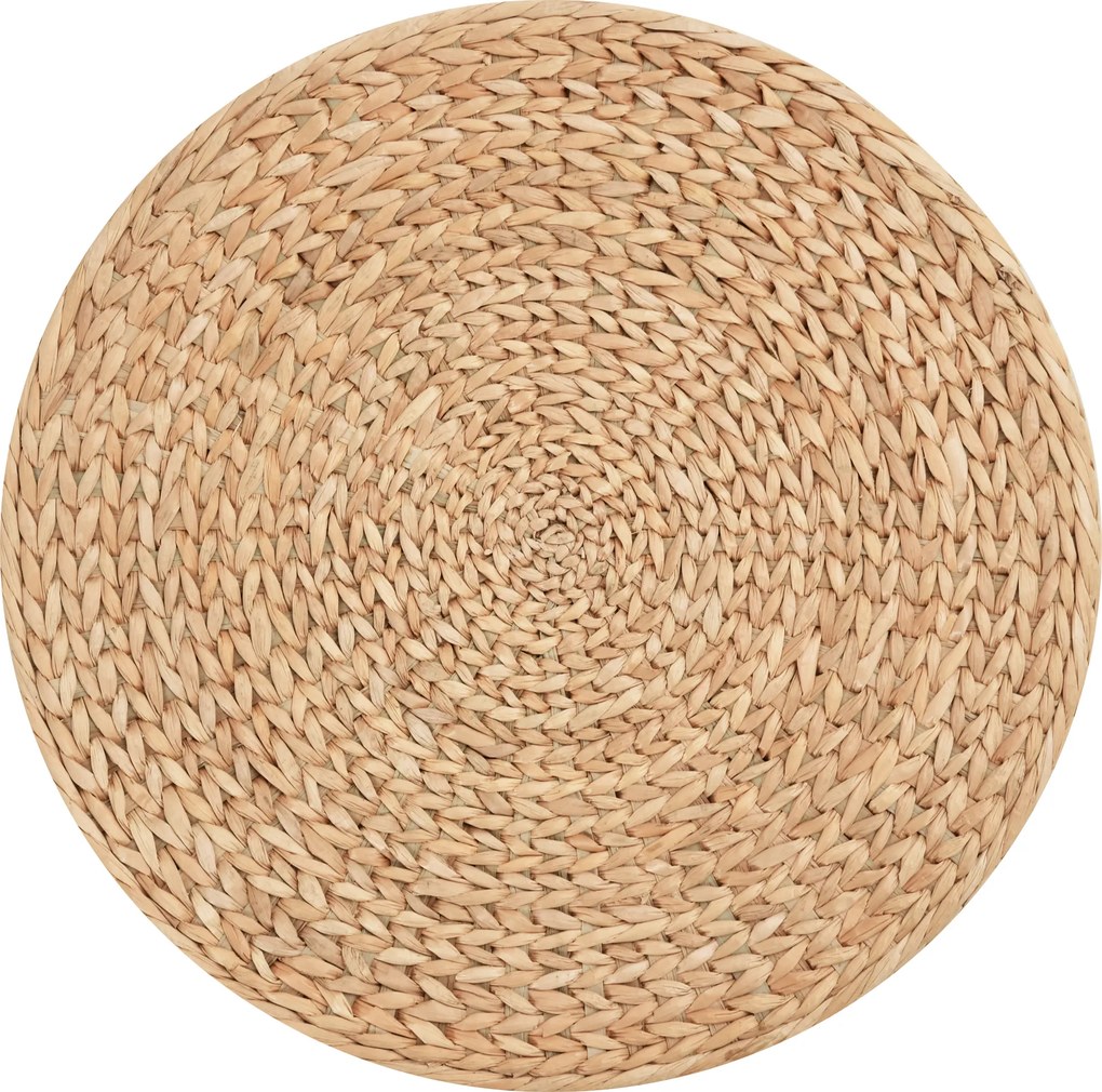 HOMCOM Taburet s úložným prostorem Taburet na nohy s úložným boxem, odnímatelné víko, slaměný ratan, khaki, Ø43x43cm| Aosom