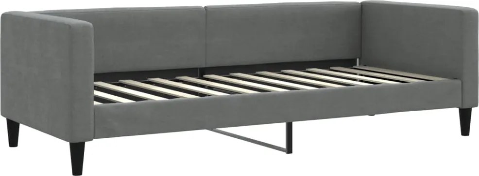 Válenda s přistýlkou a matracemi tmavě šedá 80 x 200 cm textil 3196592
