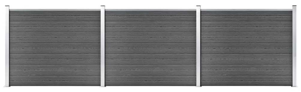 Set plotového dílce WPC 526 x 146 cm černý