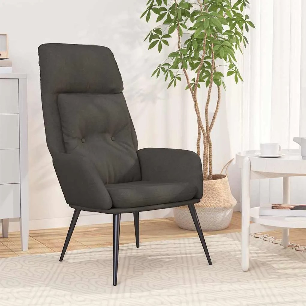 Relaxační křeslo tmavě šedé umělá broušená kůže 341282