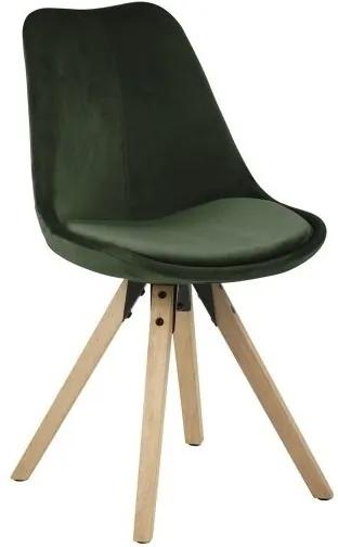 Jídelní židle Damian, tmavě zelená/přírodní