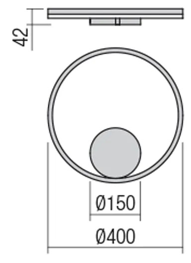 Redo 01-1943 nástěnné LED stmívatelné svítidlo Orbit pískově černé, 24,5W, 3000K, ø40cm