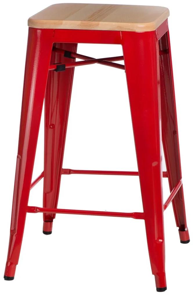 Barová židle Paris Wood 75cm červená jasan