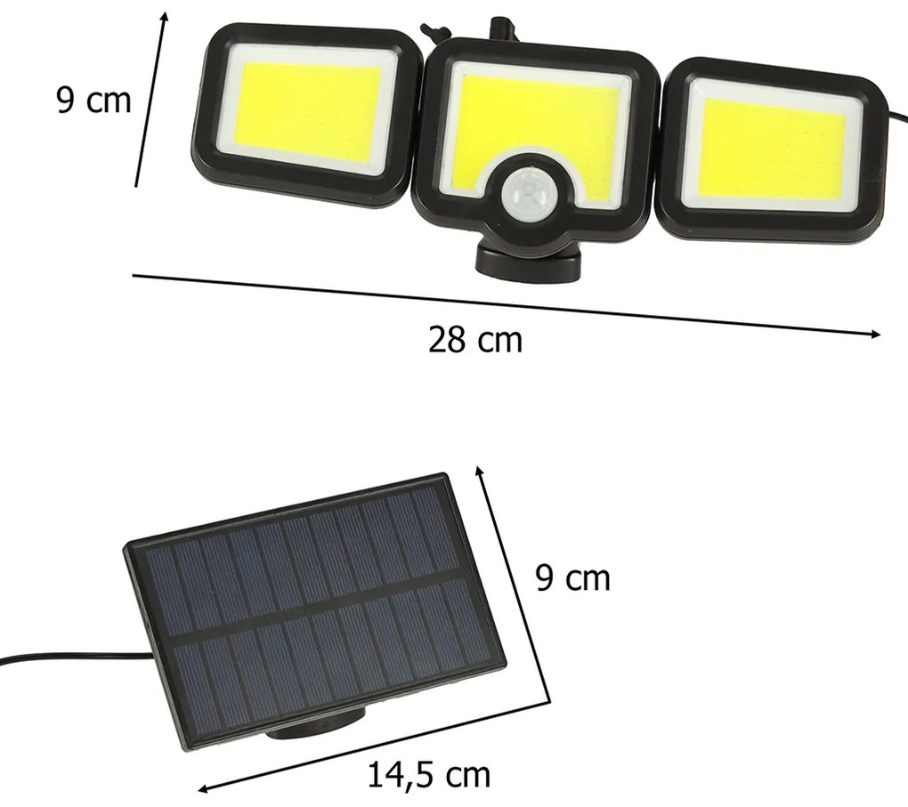 Creative Corner LED solární lampa 3v1 se soumrakovým senzorem pohybu