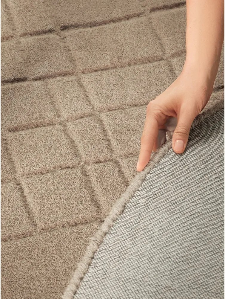 Hnědý vlněný kulatý koberec ø 200 cm Kenso – Villeroy&Boch