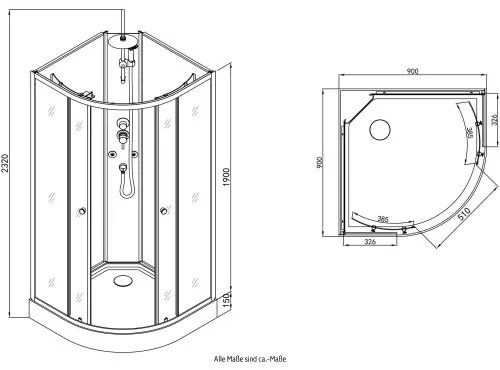 RAKOUSKÝ produkt - Sprchový box REOLAD 90x90x225 (PS16B)