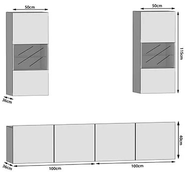Sestava Imperium 7 - bílá / dub sonoma