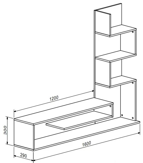 Obývací stěna PAGET barva dub dub sonoma/bílá