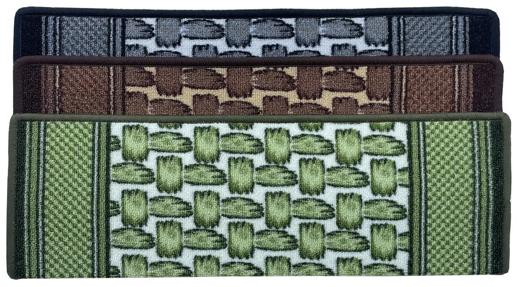 Vopi koberce Nášlapy na schody Grenoble hnědý obdélník, samolepící - 25x80 obdélník (rozměr včetně ohybu)