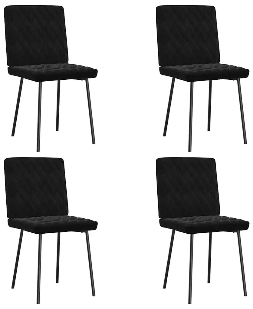Jídelní židle 4 ks černé samet 3315209