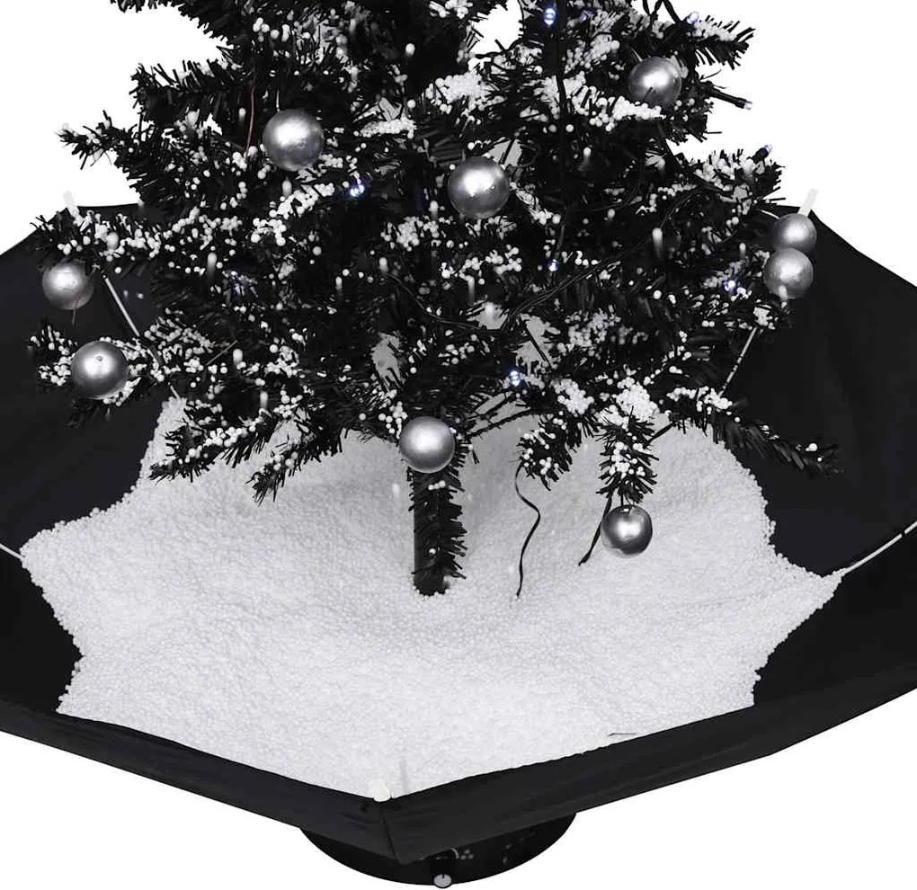 Sněžící vánoční stromek s deštníkovým stojanem černý 75 cm PVC 289931