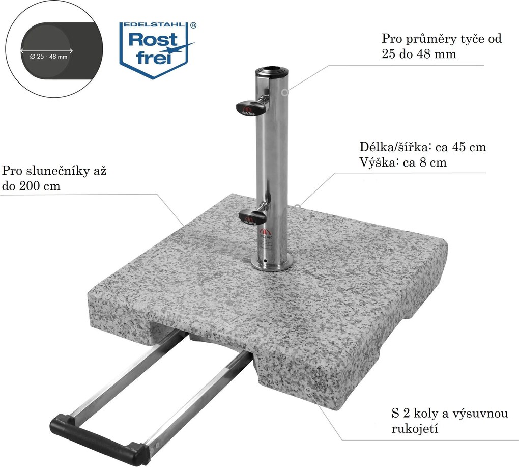 Doppler Žulový stojan TROLLEY 30 kg