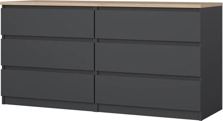 Tmavě šedá komoda 154x76x50 cm Naia – Tvilum