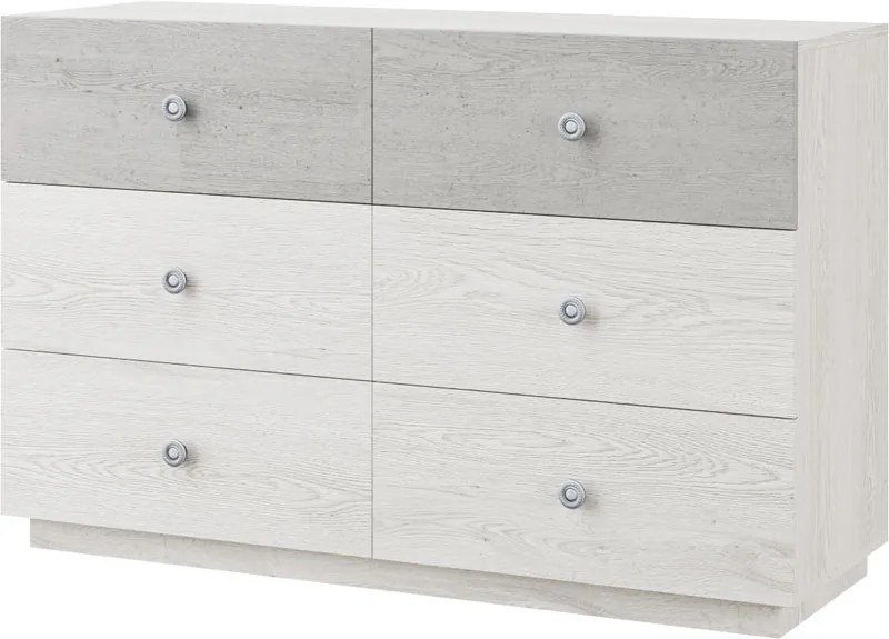GRANUM komoda se zásuvkami 3S+3S, light artwood/industrial