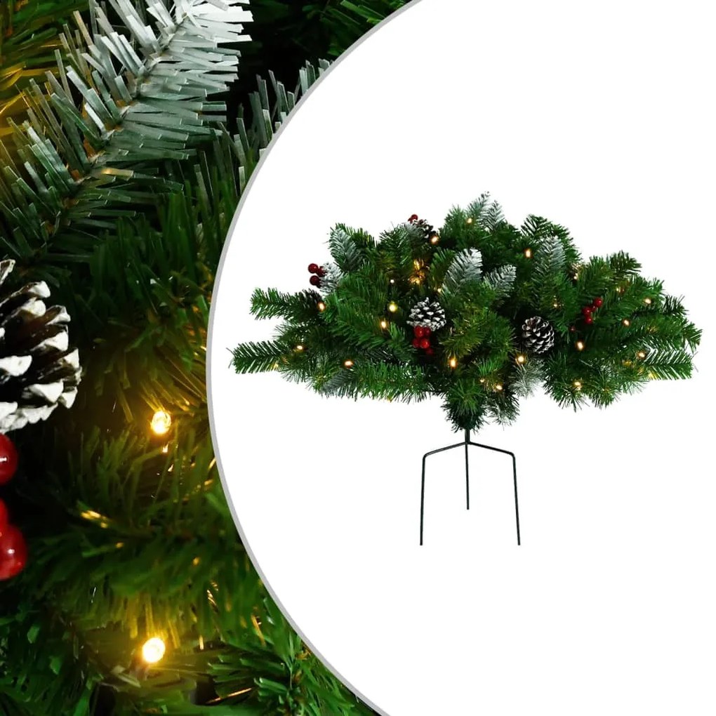 Vánoční Stromek S Led Osvětlením K Cestě Zelený Pvc - 76 cm