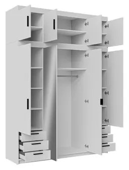 Zrcadlová skříň Melen 4D6S + nástavec, Barva: dub olejový