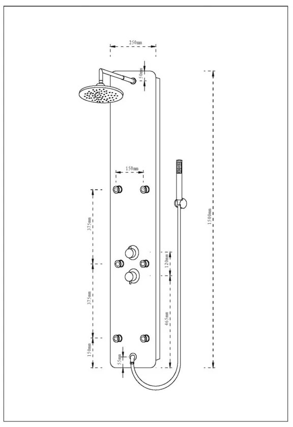 Novoterm Sprchový hydromasážní panel NV-Cleo