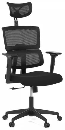 Kancelářská židle ergonomická černá látka a MESH houpací KA-B1025 BK