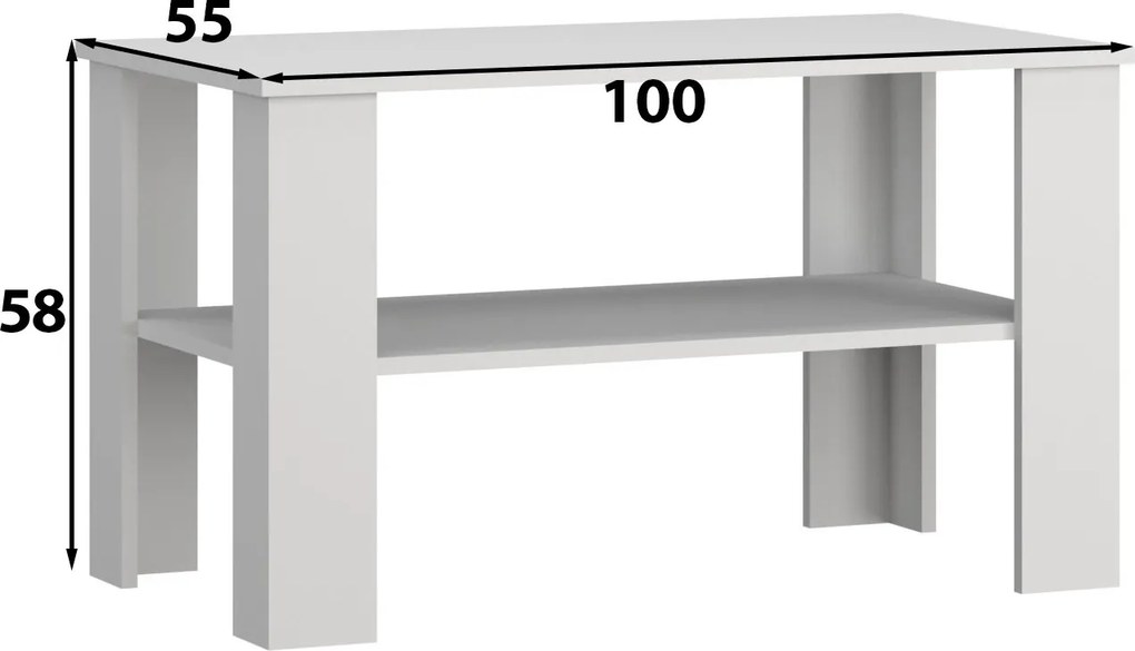 ADRK Furniture Frazio Konferenční stolek ADRK-CF-FRA-100-W