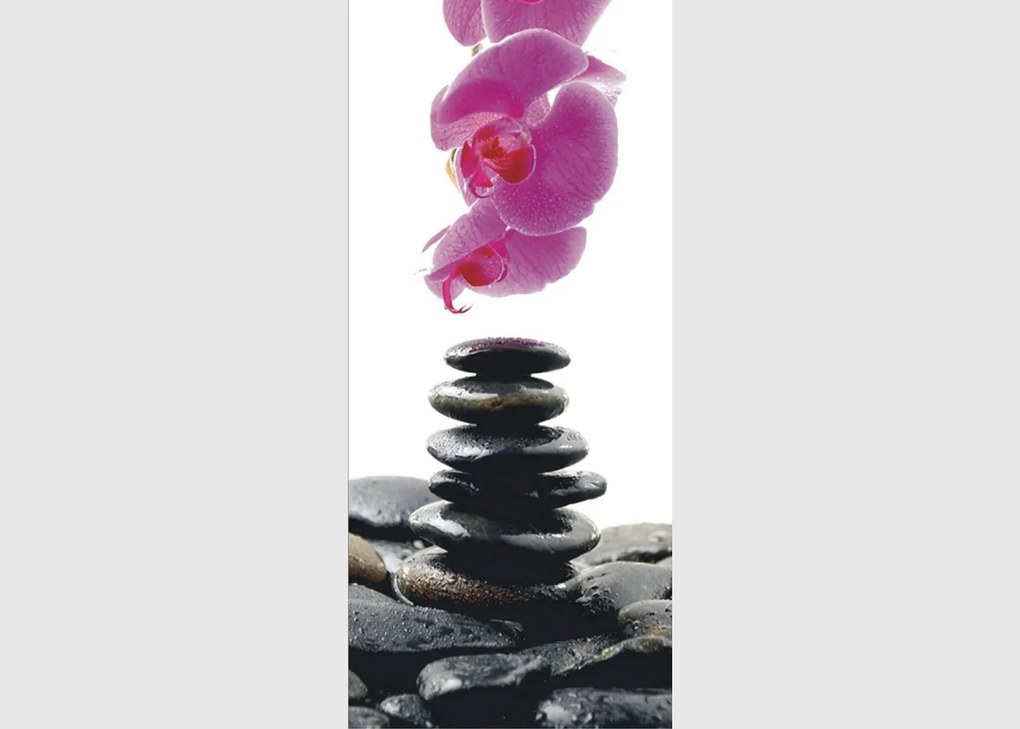 Vliesová fototapeta na zed' Zenové Kameny a Orchidej | 202 x 90 cm | DFTNV2857