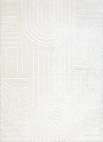 Dywany Łuszczów, Kusový koberec Mode 8586 geometric cream, 140x190, bílá, chodba / předsíň