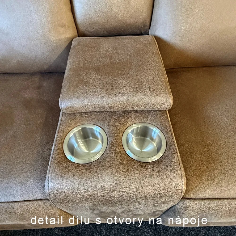 Sedací souprava MALAGA | 248x276 cm | UNIVERZÁLNÍ levá i pravá | s FUNKCÍ RELAX | hnědá látka | EXTRA POHODLNÉ