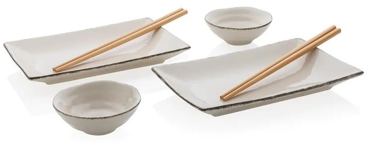 Jídelní set na sushi pro dva, ukiyo, bílá